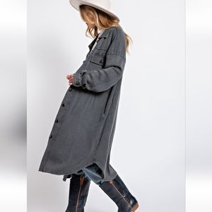easel | Jackets & Coats | New Easel Ash Thermal Button Down Shirt Dress ...